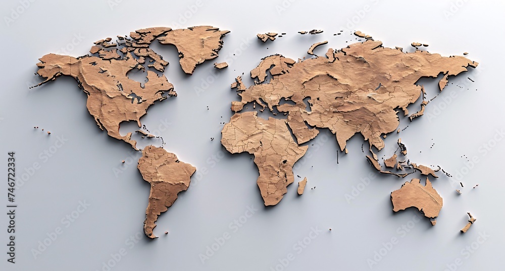 3D world map illustration Stock Illustration | Adobe Stock