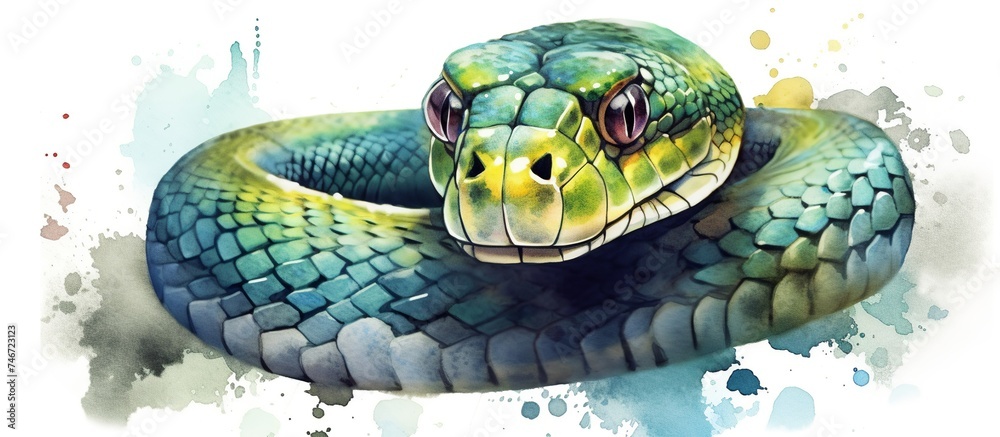 3d vector illustration of a very venomous but docile big Snake cartoon ...