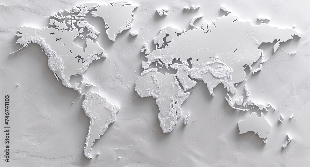 3D world map illustration Stock Illustration | Adobe Stock