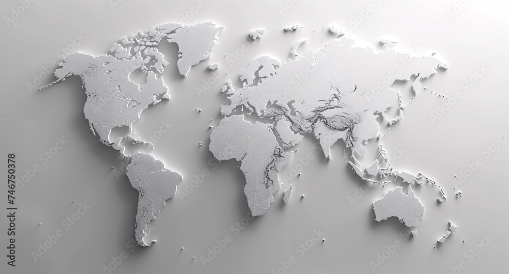 3D world map illustration Stock Illustration | Adobe Stock
