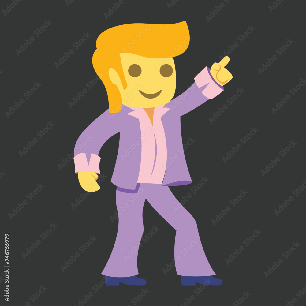 Man dancing vector icon. Isolated dancing sign emoji sign sticker ...