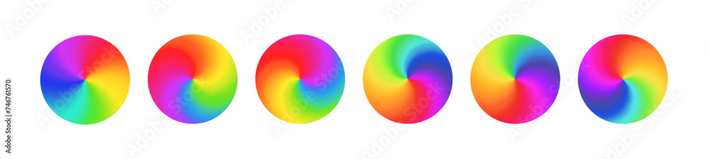 Radial rainbow gradient circular swirl, color spectrum in a vibrant ...
