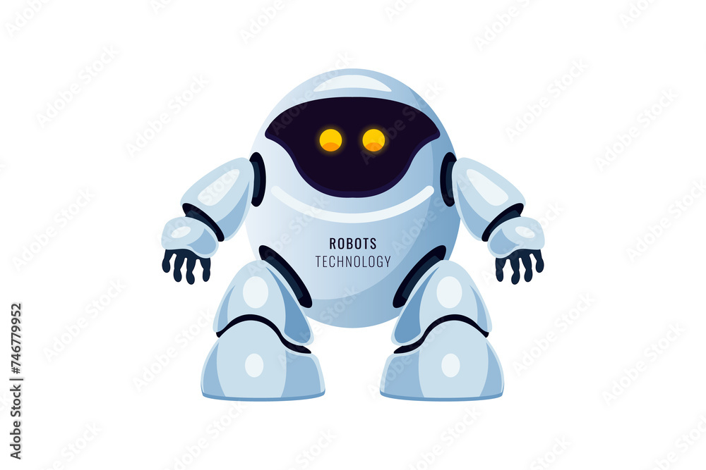 blue robot with a smile, blue cyborg, android, Robots and chatbots ...