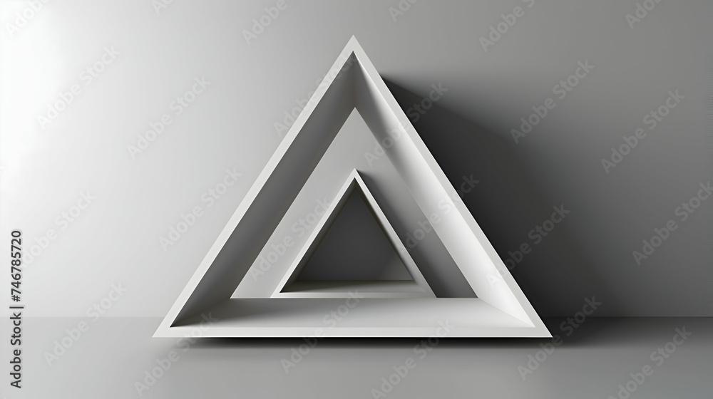 An inverted triangle, created with clean lines and a minimalist ...