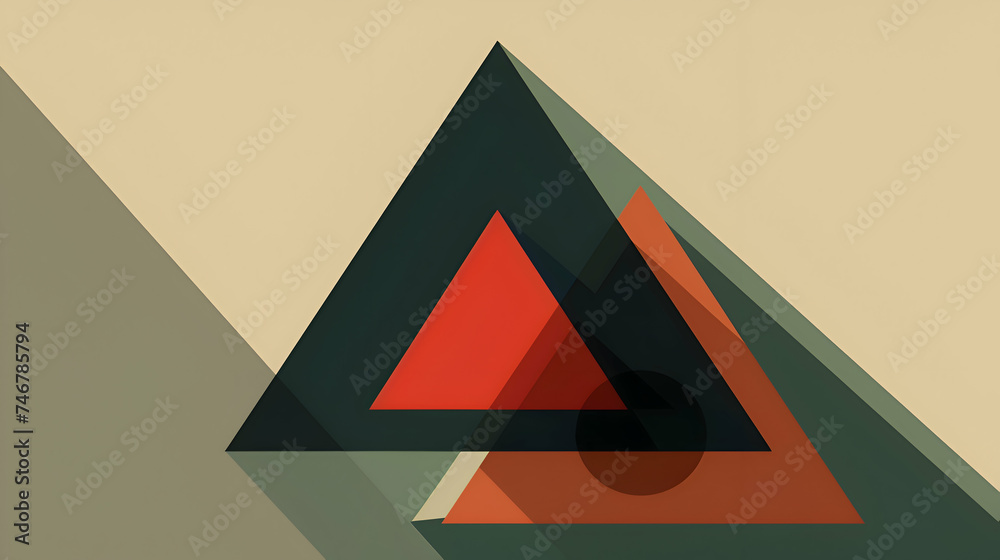 An inverted triangle, created with clean lines and a minimalist ...