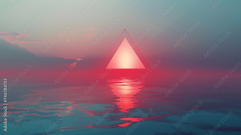 One inverted triangle, crafted in a minimalist flat vector design, its ...