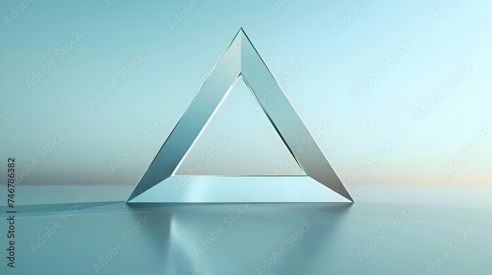 One minimalist inverted triangle, presented in a flat vector format ...