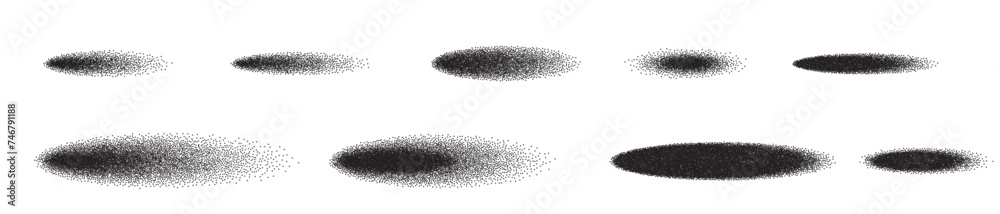 Shadows with noise grain, round grainy paint brush shapes on ...