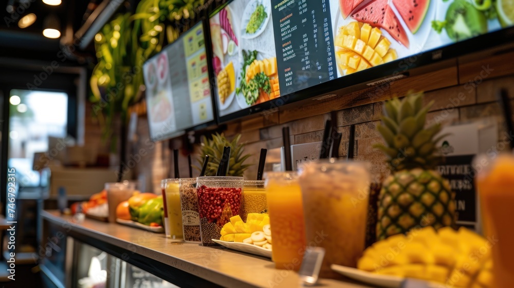 Foto de menu board with different Mangonada variations, enticing ...