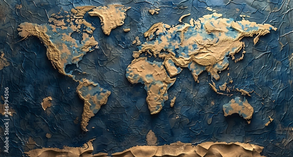 3D world map illustration Stock Illustration | Adobe Stock