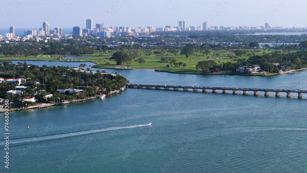 Panoramic view of city with modern architecture and natural beauty ...