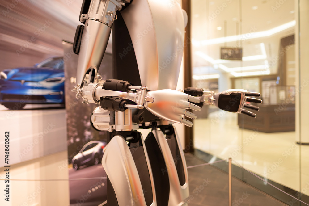 featuring Tesla Bot Optimus, humanoid robot prototype by Tesla, Inc ...