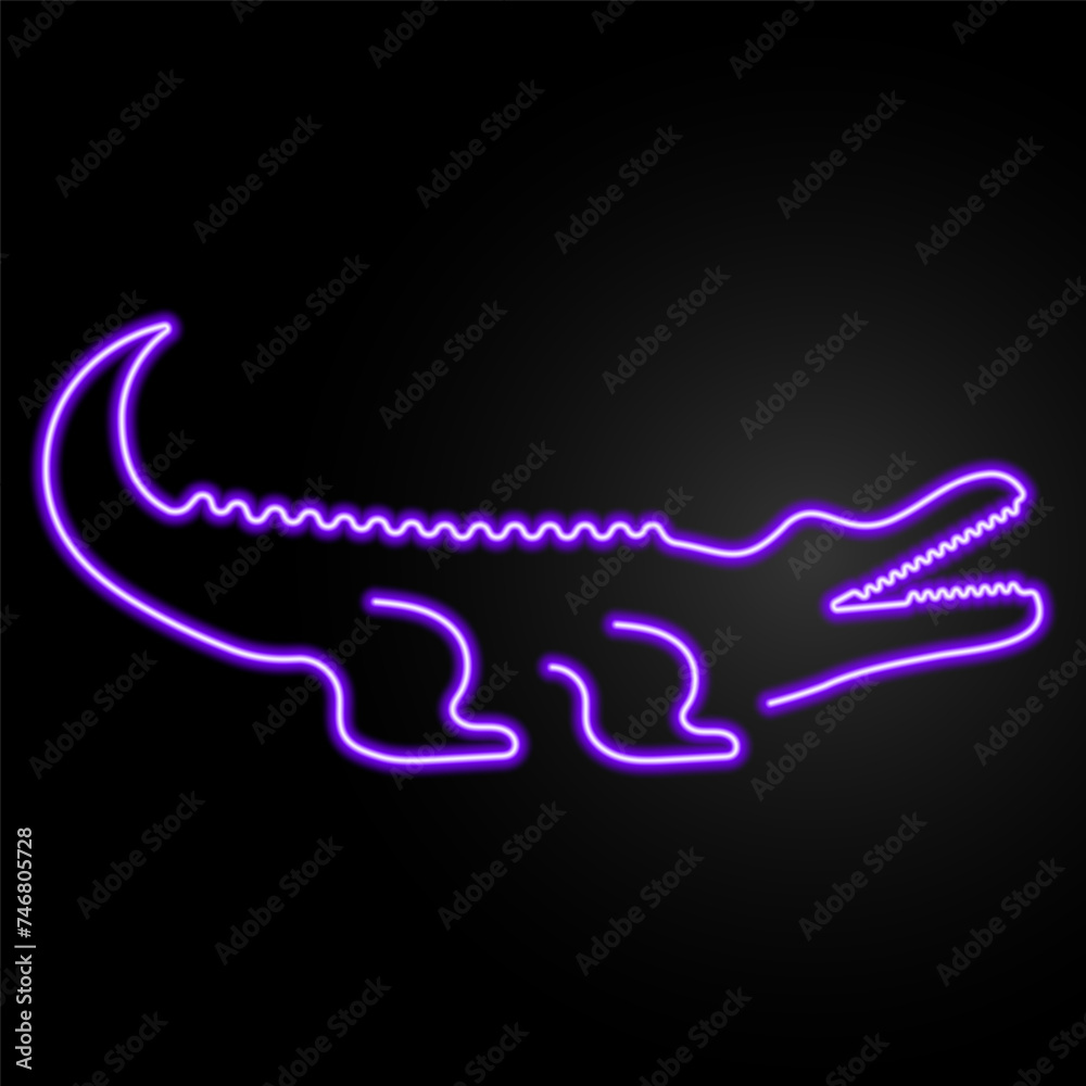 crocodile neon sign, modern glowing banner design, colorful modern ...