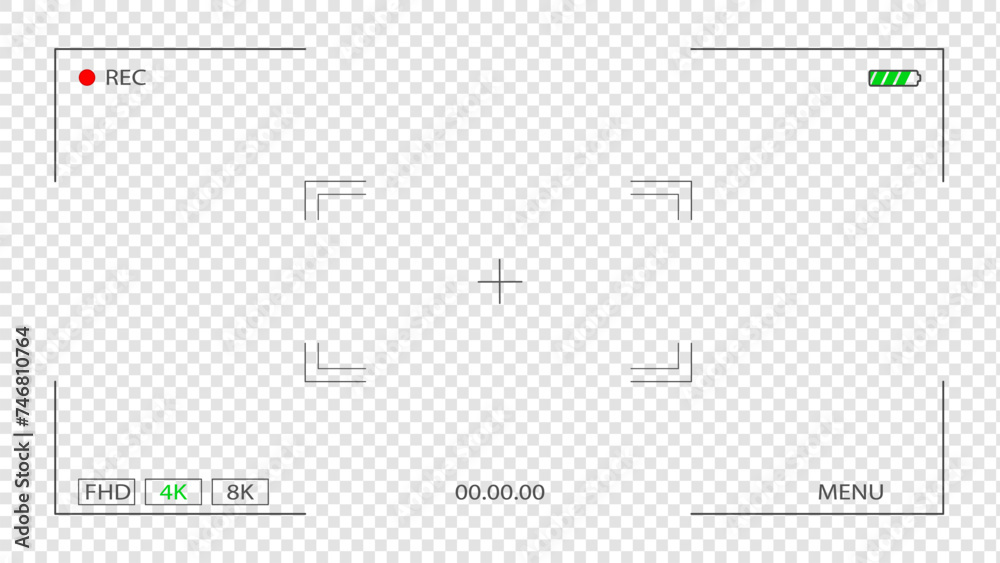Digital video recorder screen template. Zoom in focus screen ...