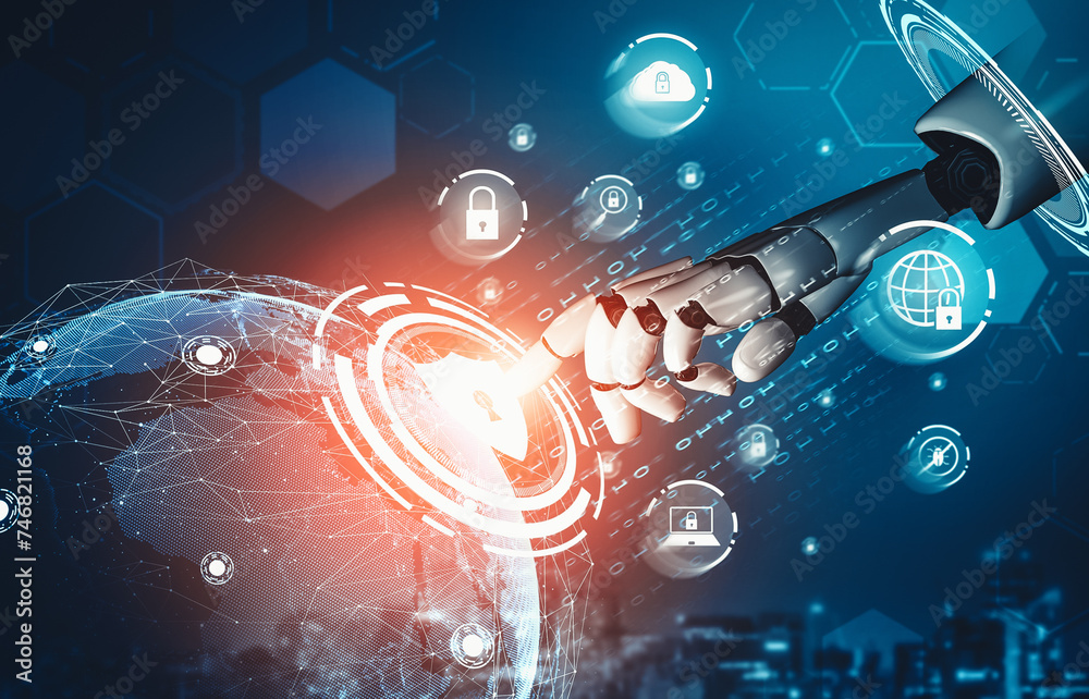 XAI 3D rendering futuristic droid robot technology development ...