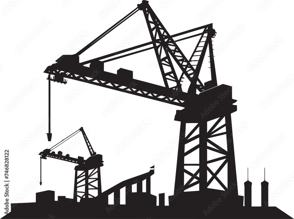 Container Terminal Symbol Crane Vector Design Maritime Cargo Handler ...