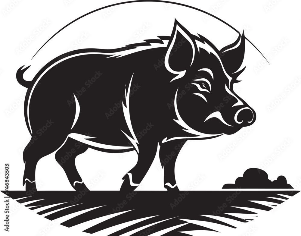 Snorting Sovereign Wild Boar Icon Symbol Thunderous Tusks Iconic Logo ...