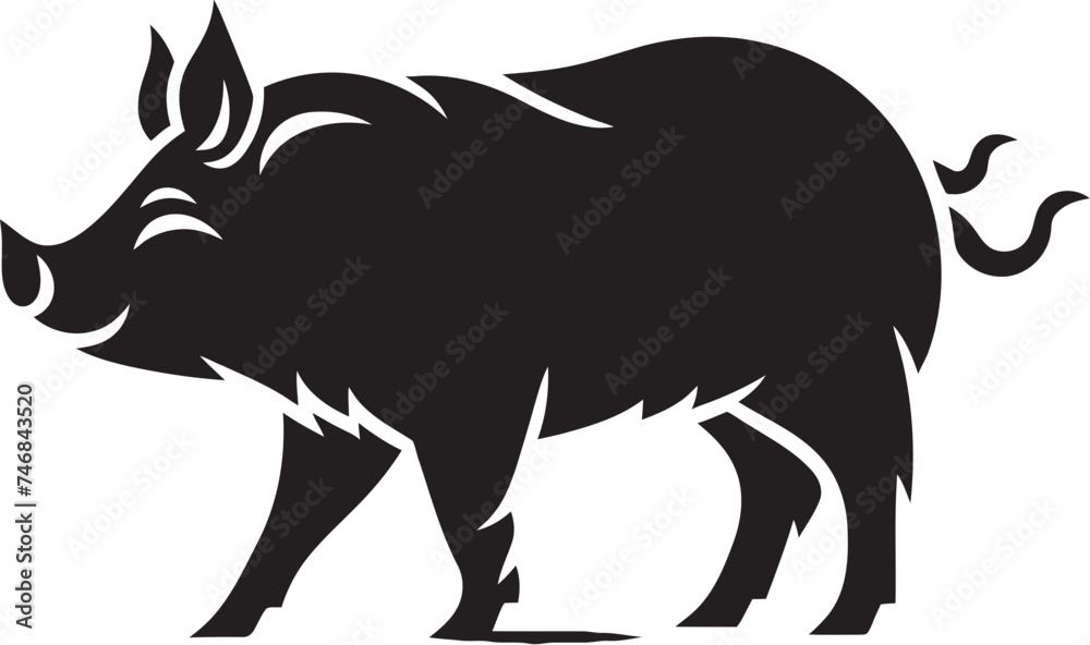 Snorting Fury Vector Boar Emblem Wild Hog Herald Iconic Boar Symbol ...