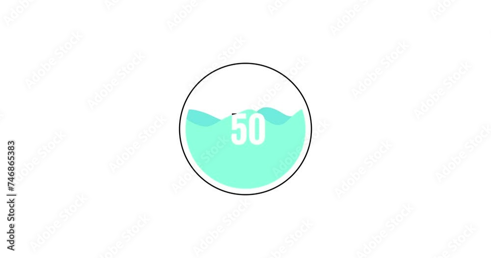 Modern filling Circle Loading loop animation on the white background. 4K resolution video of ...