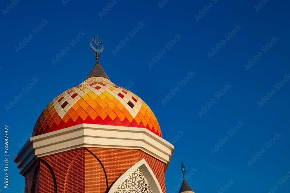 Masjid 99 Kubah Makassar Close-up photo (99 Domes Mosque). a beautiful Mosque with unique ...