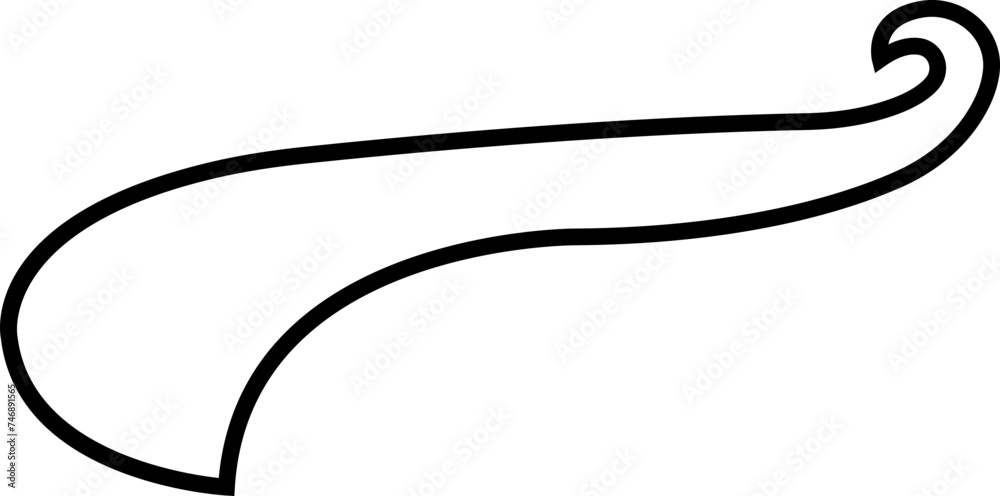 Swoosh and swoop underline typography tail shape in line style. Brush ...