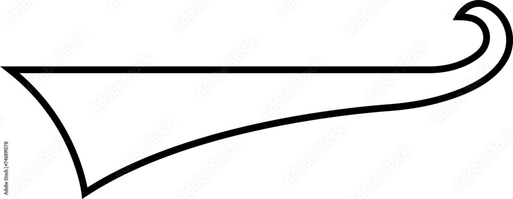 Swoosh and swoop underline typography tail shape in line style. Brush ...