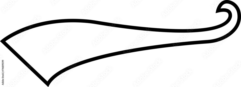 Swoosh and swoop underline typography tail shape in line style. Brush ...
