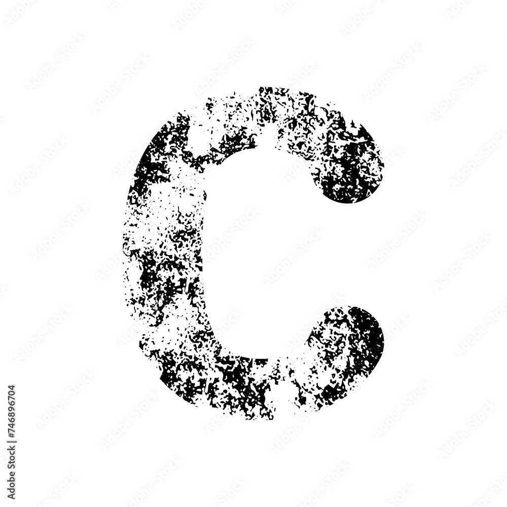 Grunge Text Effect Alphabet C. Grunge Alphabet Font with Rough Design ...
