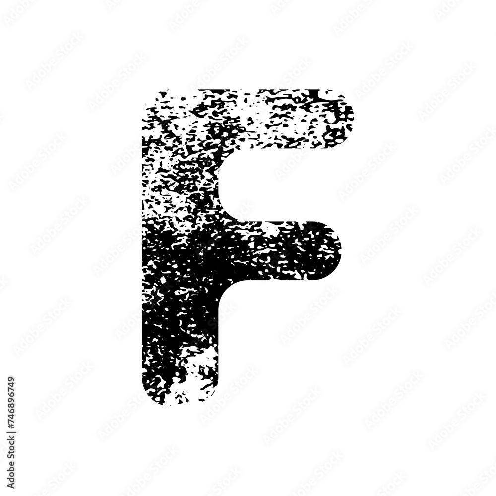 Grunge Text Effect Alphabet F. Grunge Alphabet Font with Rough Design ...