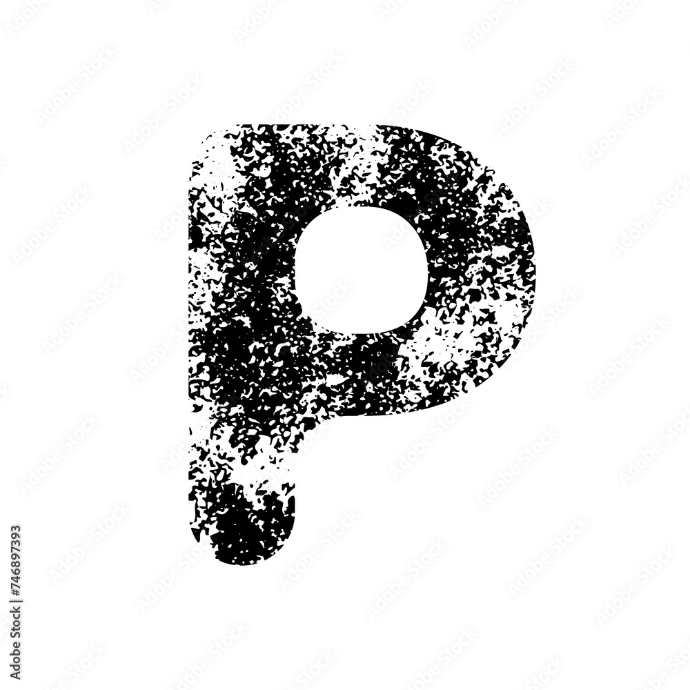 Grunge Text Effect Alphabet P. Grunge Alphabet Font with Rough Design ...