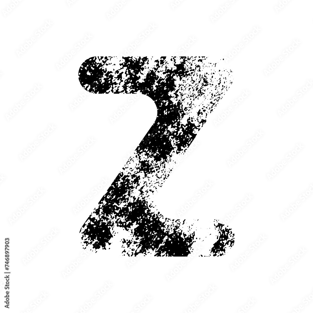 Grunge Text Effect Alphabet Z. Grunge Alphabet Font with Rough Design ...