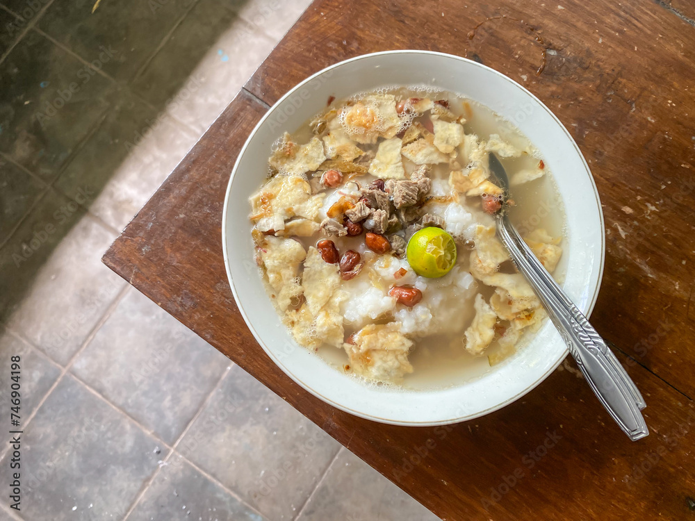 Bubur Sapi Pontianak or Beef Porridge is Indonesian traditional food ...