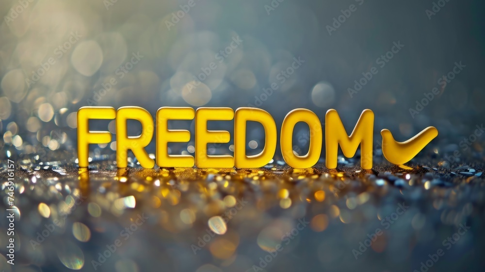 Yellow Glass Freedom concept creative horizontal art poster ...