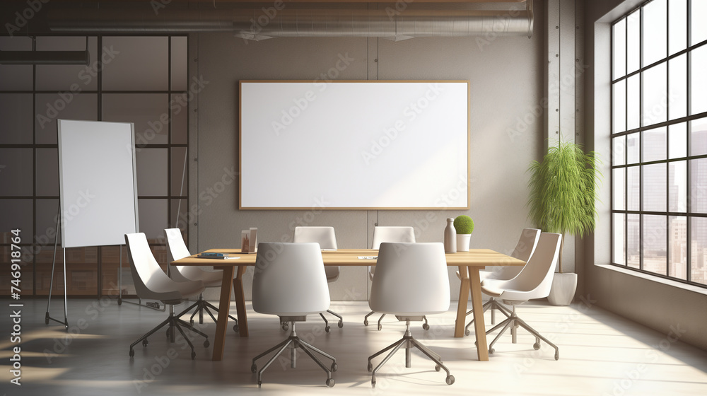 Loft Style Meeting Room with Natural Light and Whiteboard for Creative ...