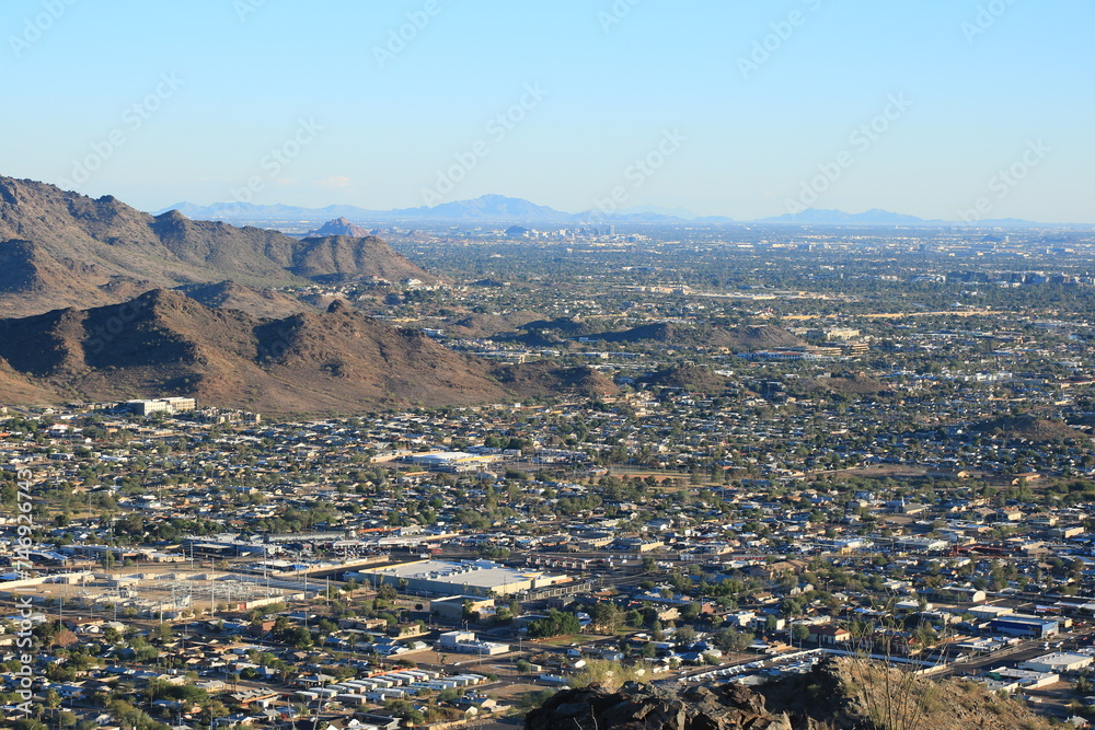 Arizona Valley of the Sun or Greater Phoenix Metro area as seen from ...