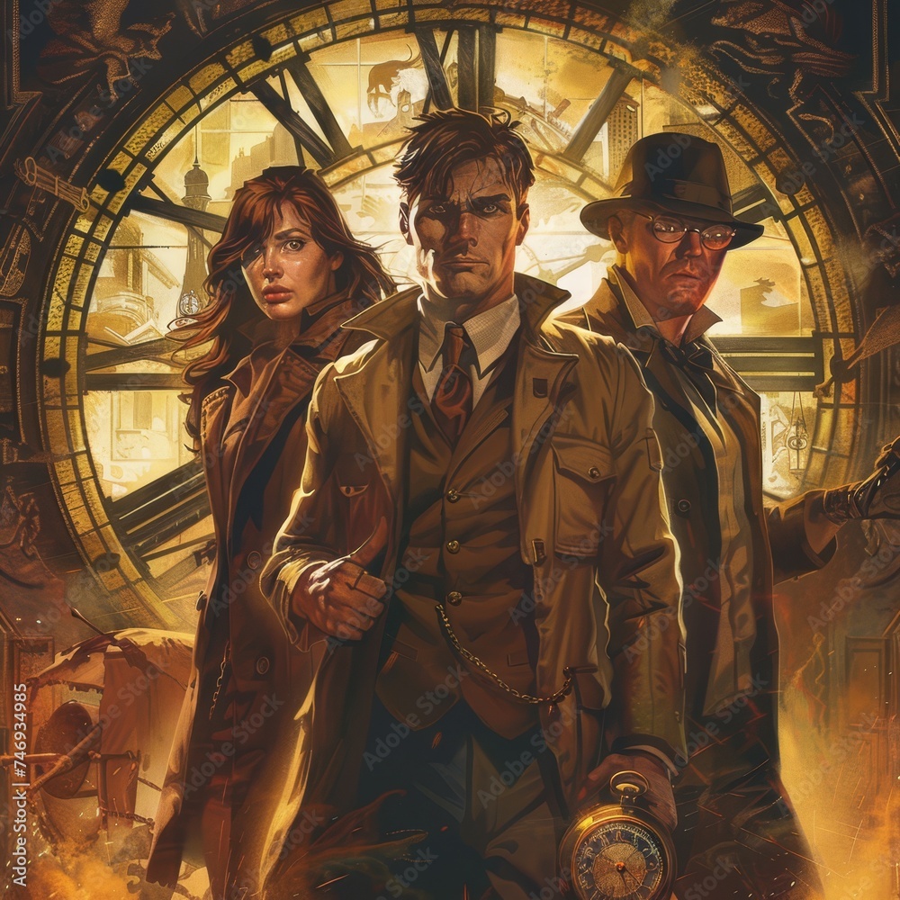 Time travel portal opening in an ancient Mayan civilization, vibrant ...