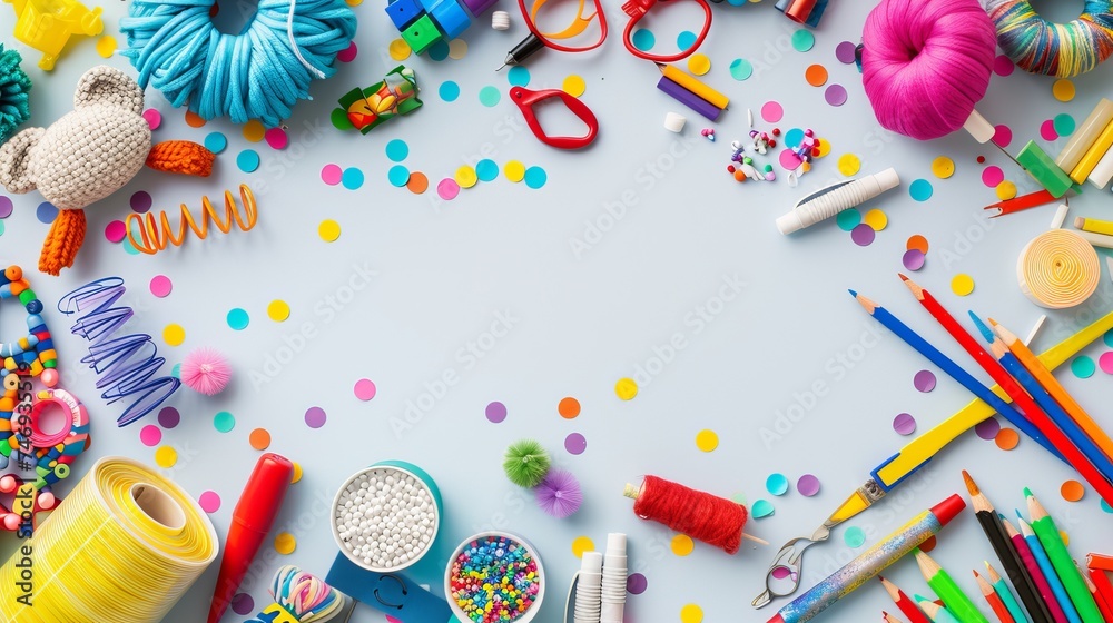 The Concept National Children's Craft Day background with copy space ...