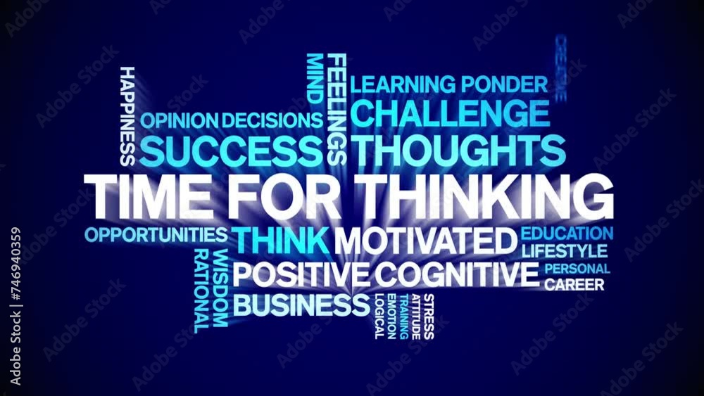 Time For Thinking animated word cloud;text design animation tag kinetic ...