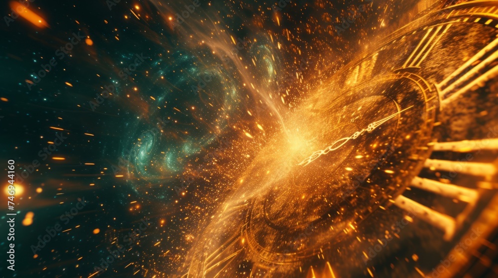 Time travel Technology Background with Clock concept and Time Machine ...