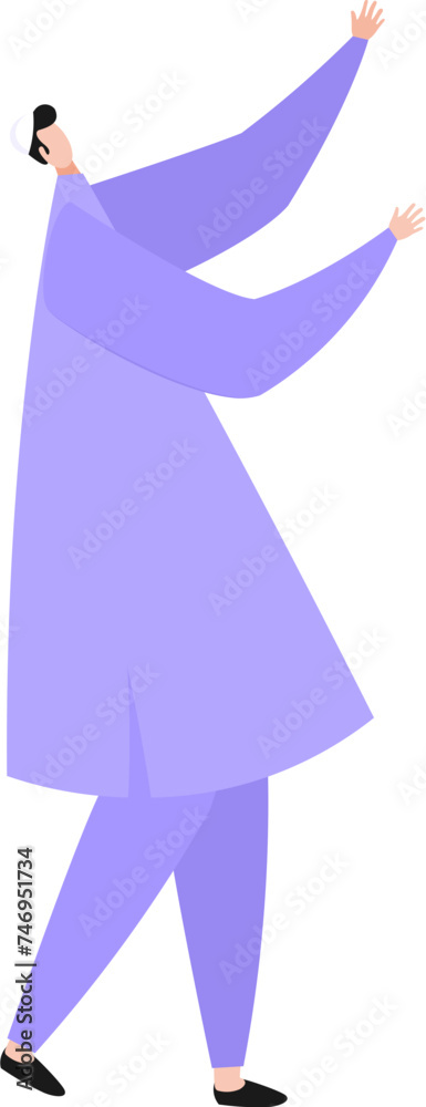 Character of a muslim faceless man wearing traditional cloth in ...