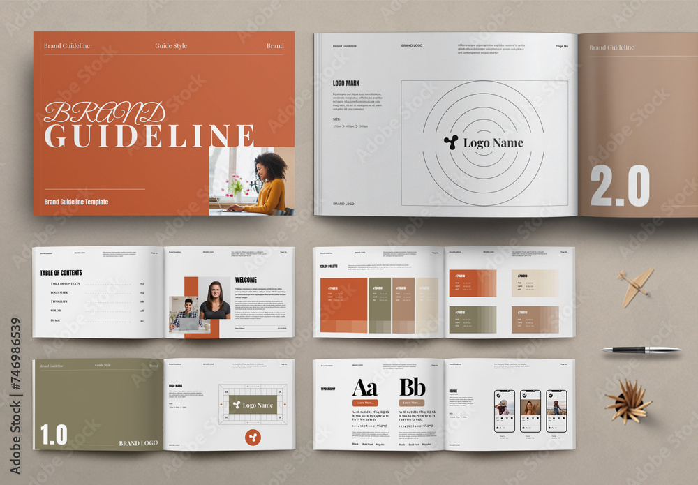Simple Brand Guideline Template Stock Template | Adobe Stock