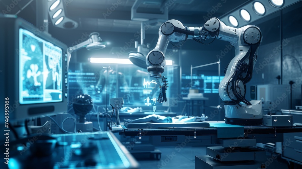 Banner image of robotic arms performing an automated healthcare ...