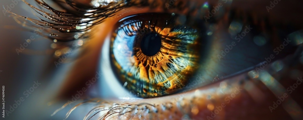 closeup of a human eye with Lasik vision laser correction procedure and ...