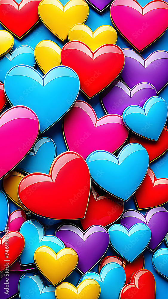 mini hearts mobile wallpaper. This charming design features a ...