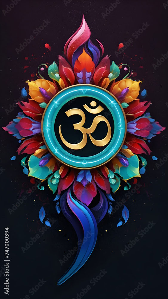 Om logo design mobile wallpaper. This high-quality artwork features the ...