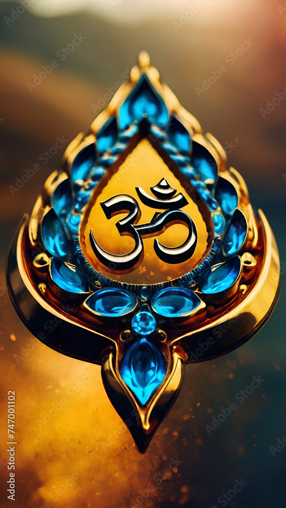 Om symbol in a colorful design. This high-quality artwork celebrates ...