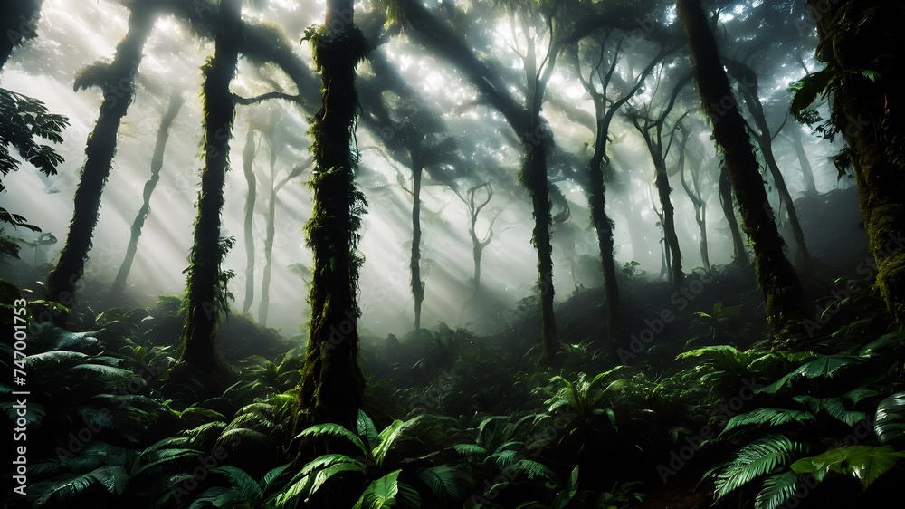 Transport your audience to a magical cloud forest where the treetops ...