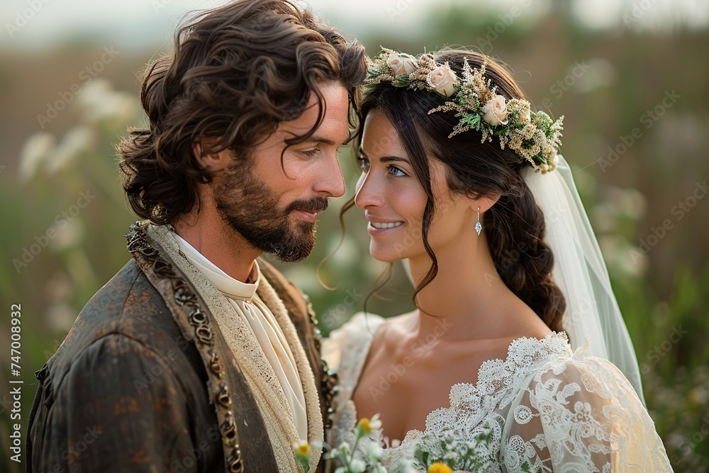 Jesus Christ with bride, Bible story. Stock Photo | Adobe Stock