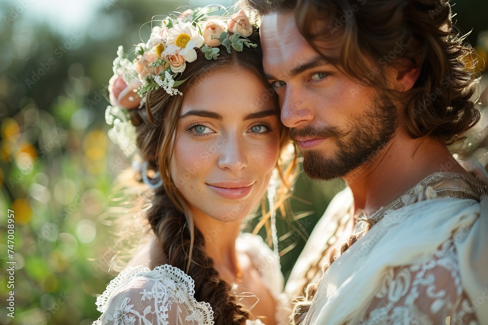 Jesus Christ with bride, Bible story. Stock Photo | Adobe Stock