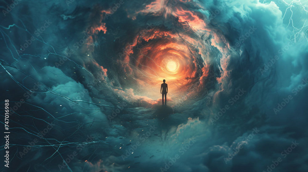 Symbolic Representation of Mental Health Awareness, Featuring a Person ...